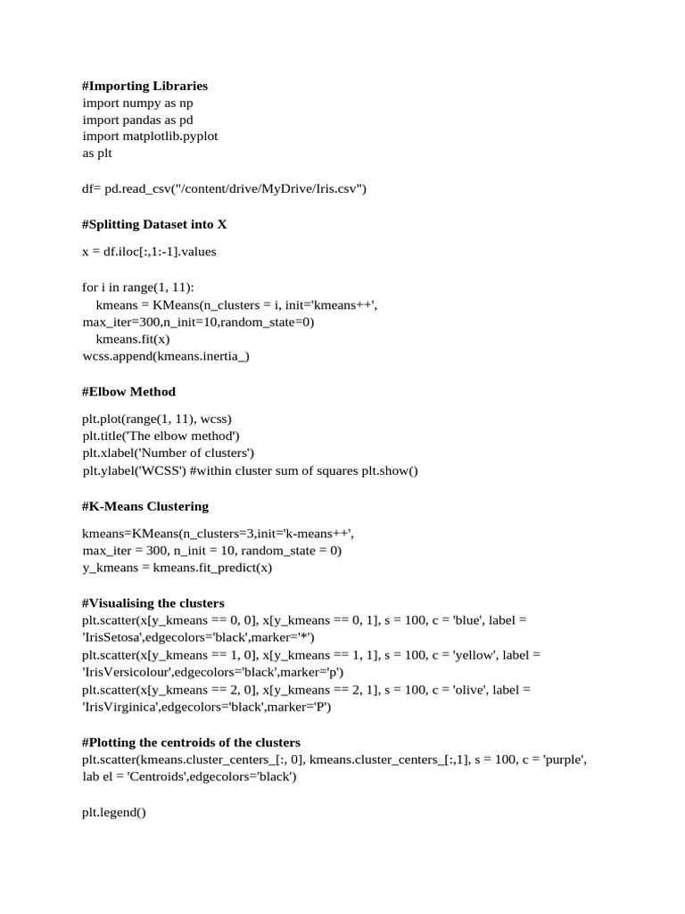 Kmeans Clustering Code | PDF