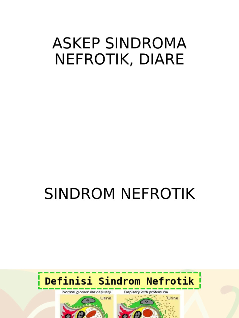 Penatalaksanaan Sindrom Nefrotik dan Diare | PDF