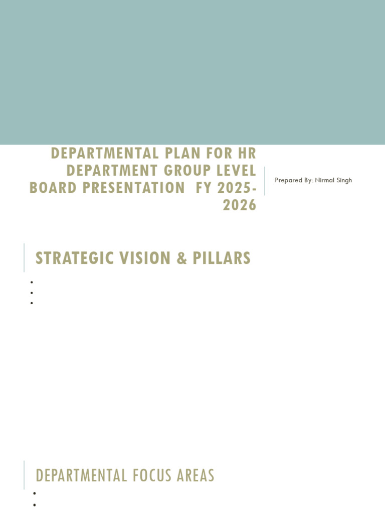 Departmental Plan For HR Department Group Level | PDF