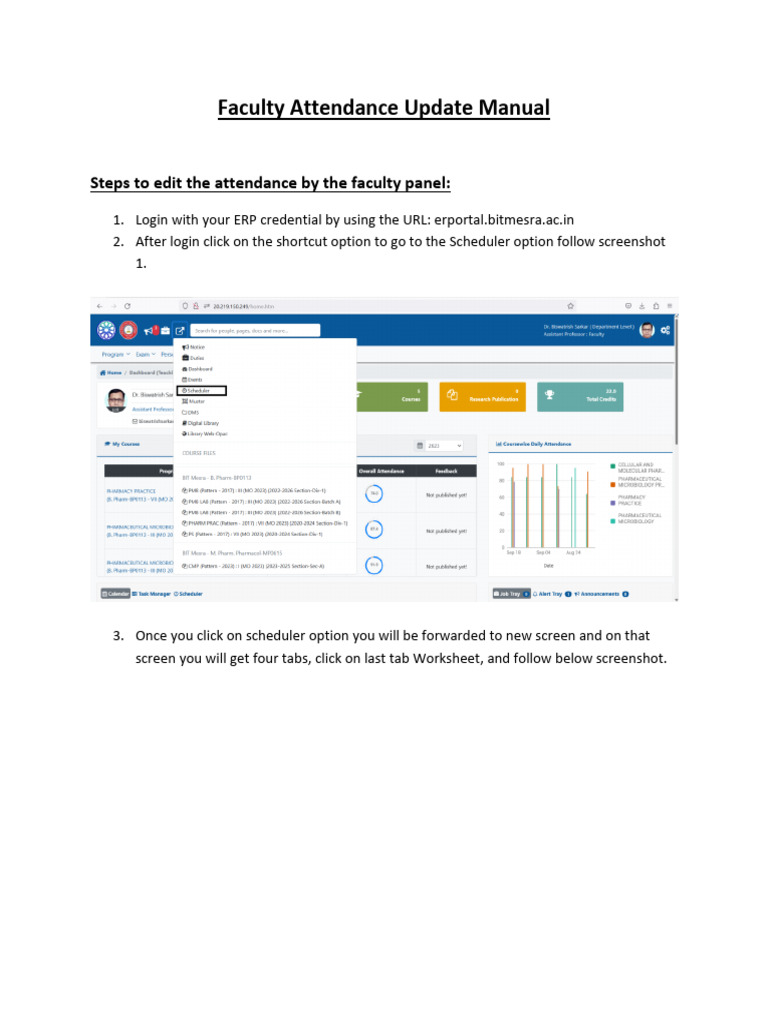 Faculty Attendance Update Manual | PDF