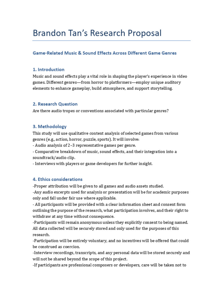 Research Proposal-Brandon Tan | PDF
