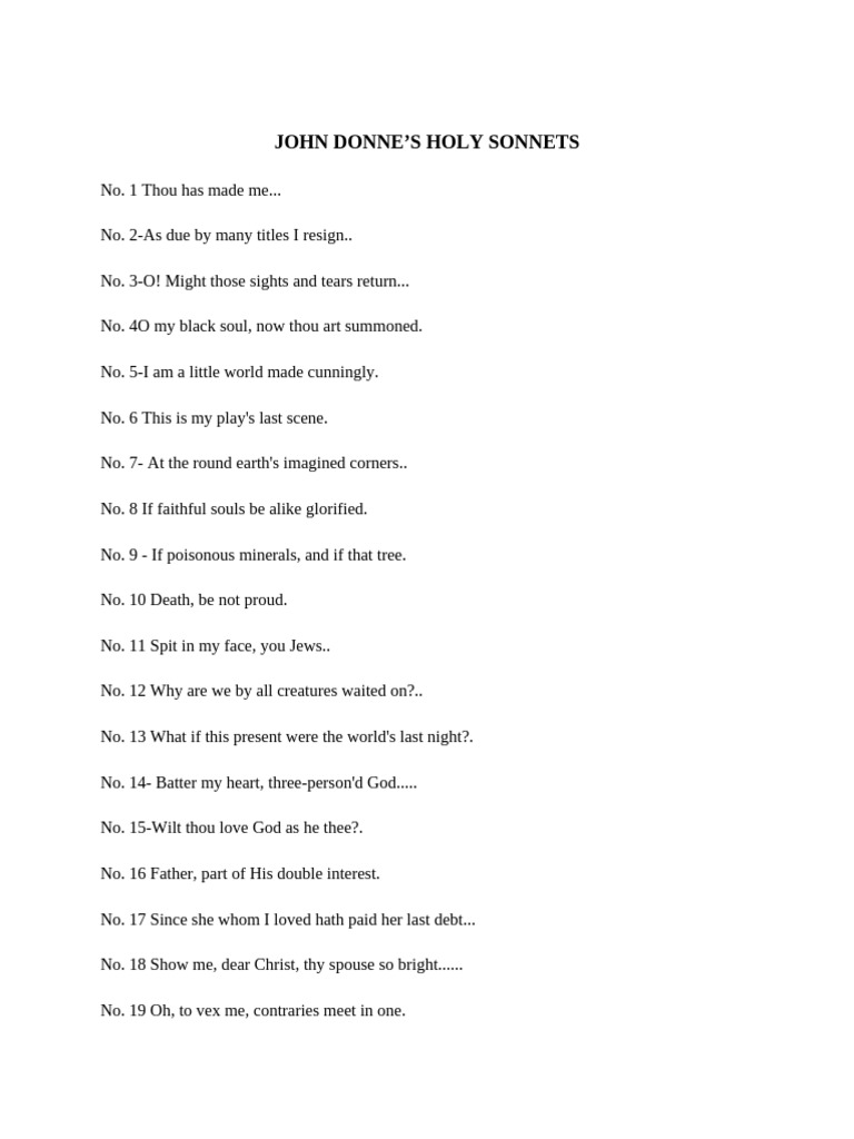 John Donne's Holy Sonnets | PDF | Poetry