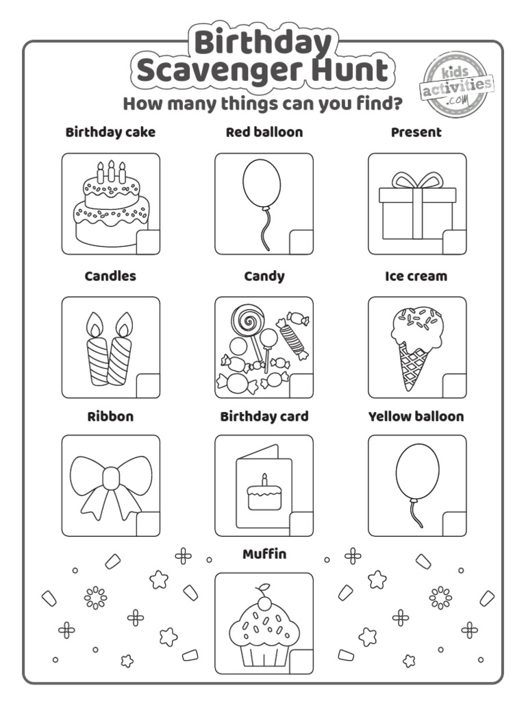 Printable Birthday Scavenger Hunt | PDF