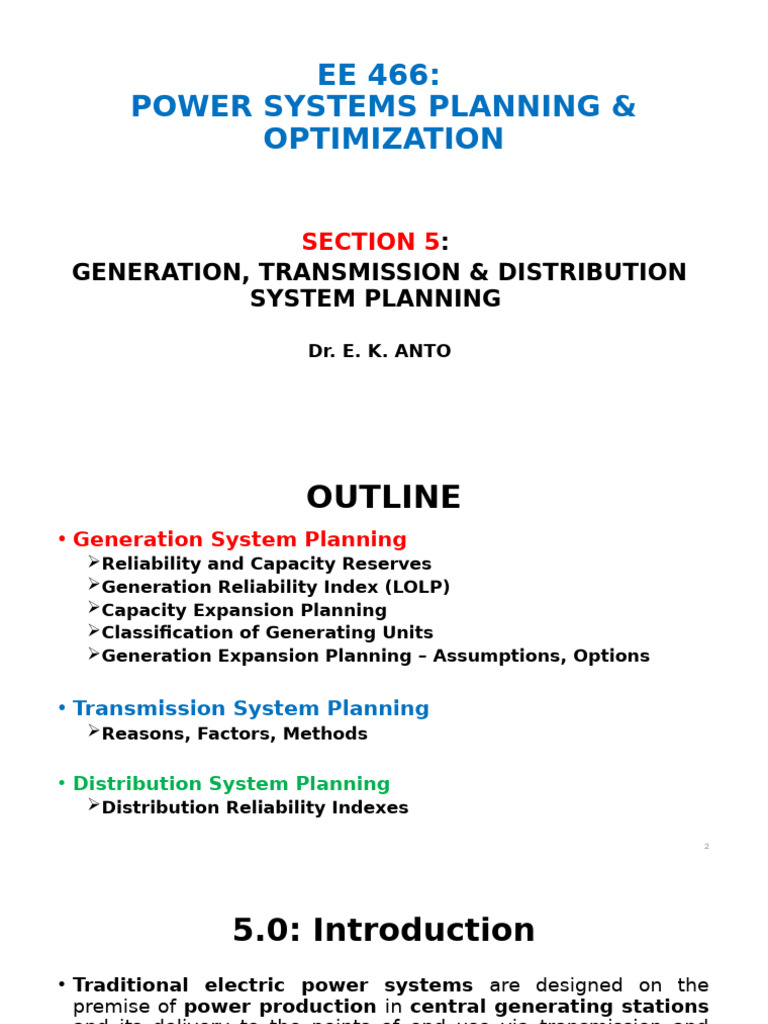 Power Systems Planning Overview | PDF | Electric Power Transmission ...
