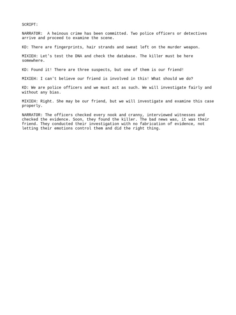 Friend Turned Suspect: A Crime Scene Investigation | PDF