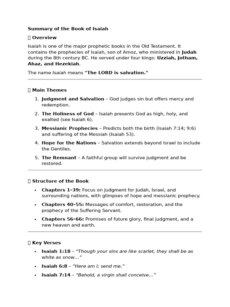 Summary of The Book of Isaiah | PDF
