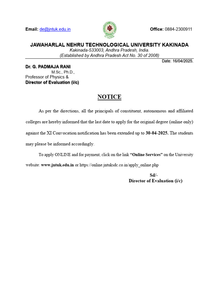 XIConvocation 2ndExtensionNotice | PDF