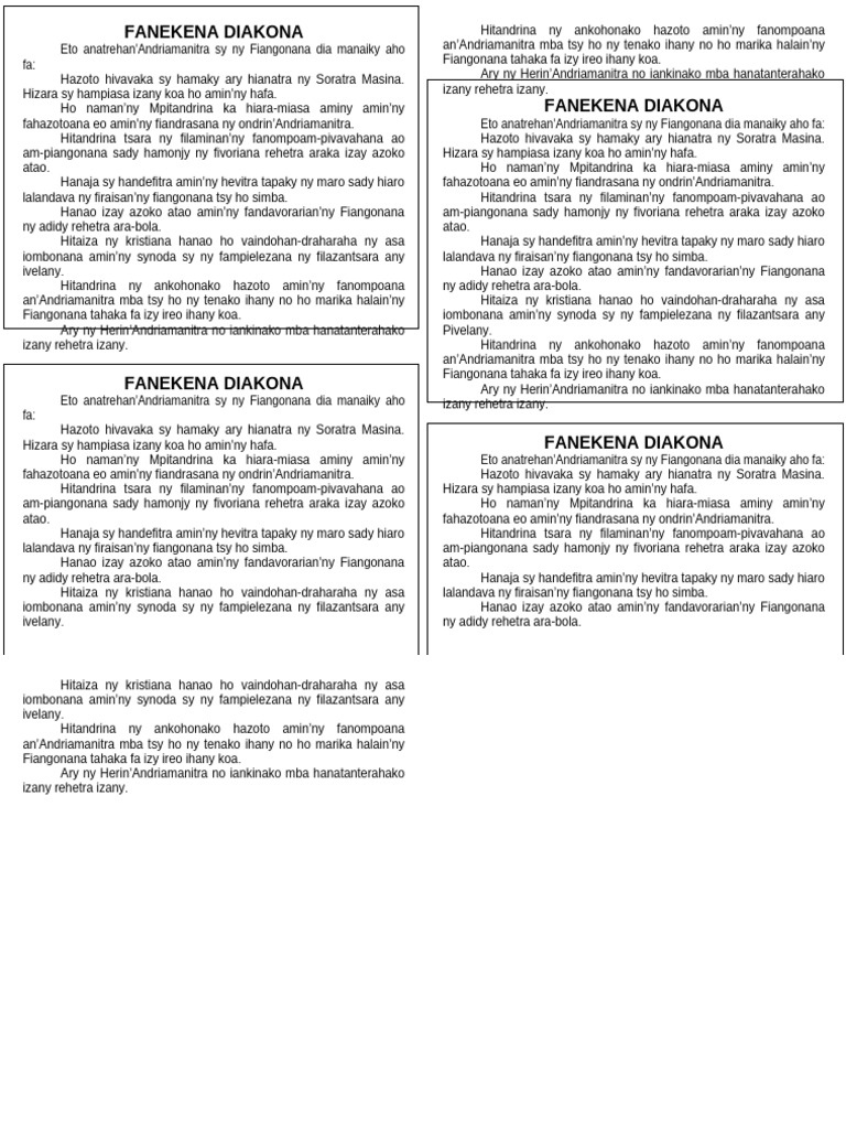 Fanekena Diakona | PDF
