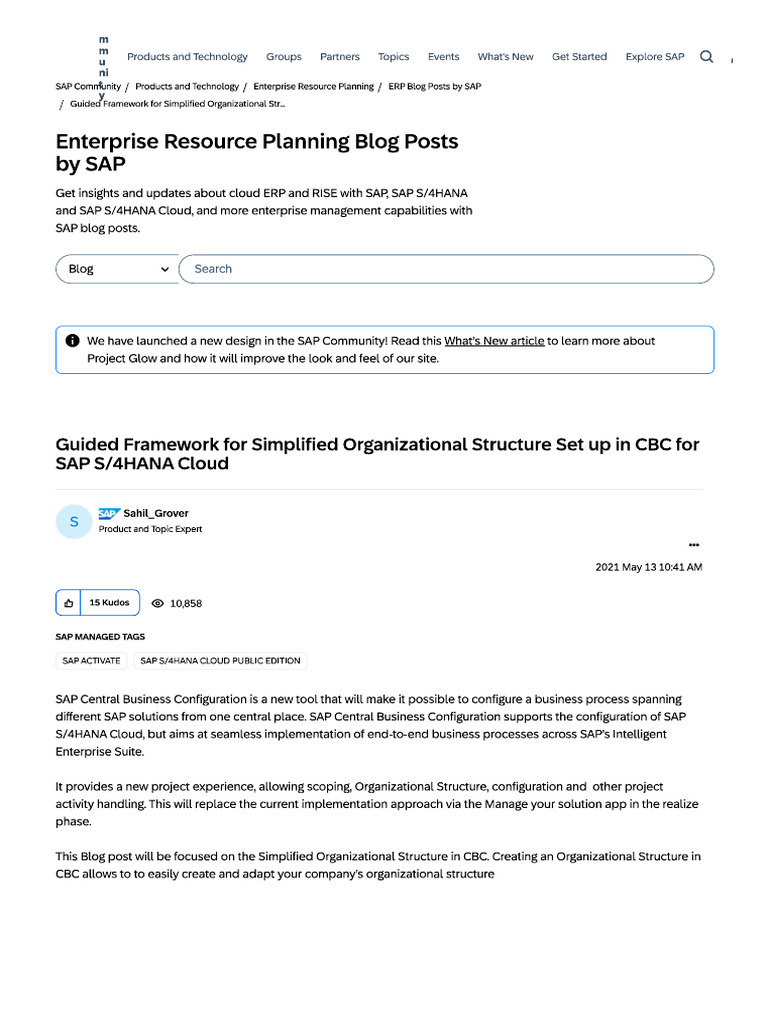 Guided Framework For Simplified Organizational Structure Set Up in CBC ...