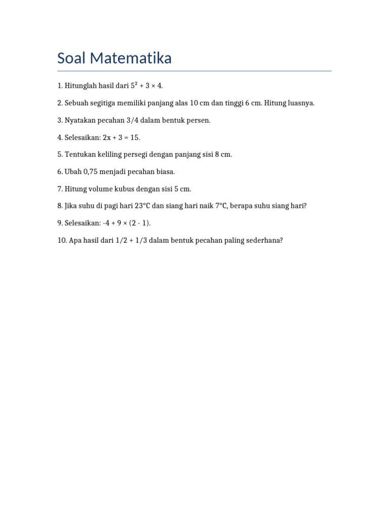 Soal Matematika | PDF