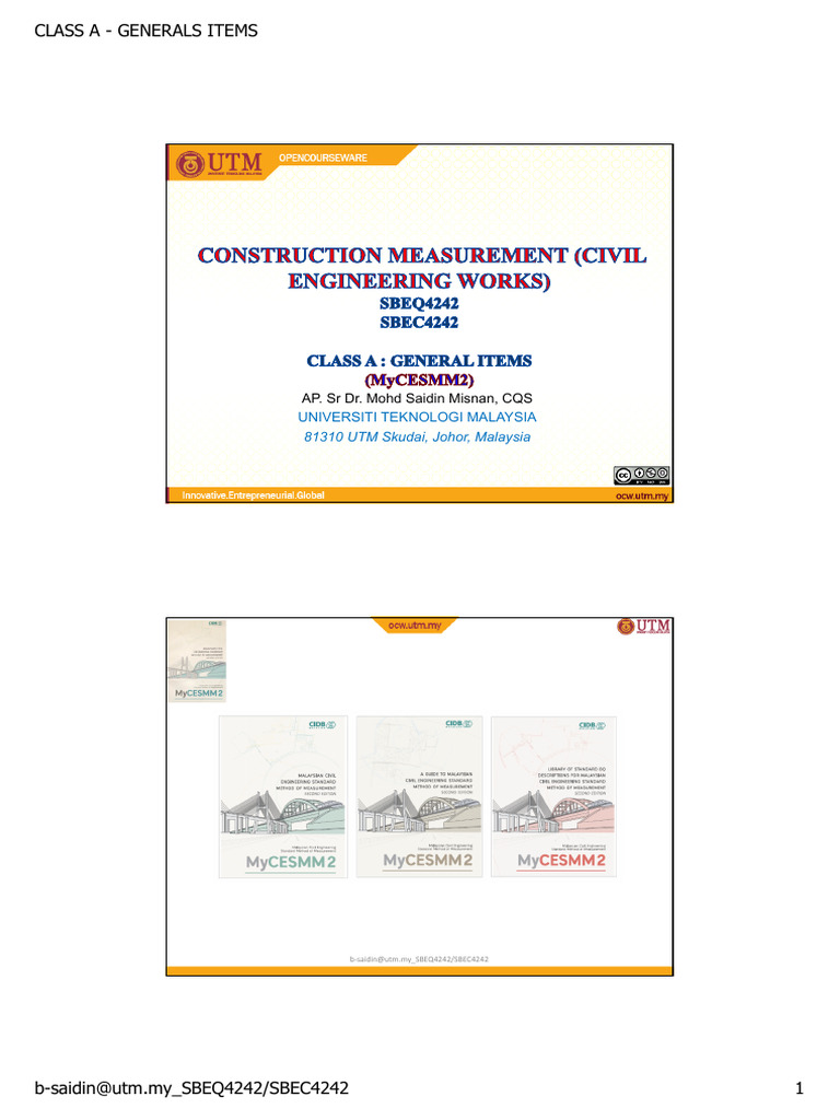 MyCESMM2 Class A General Items | PDF