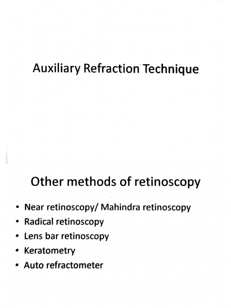Auxiliary Refraction Technique | PDF