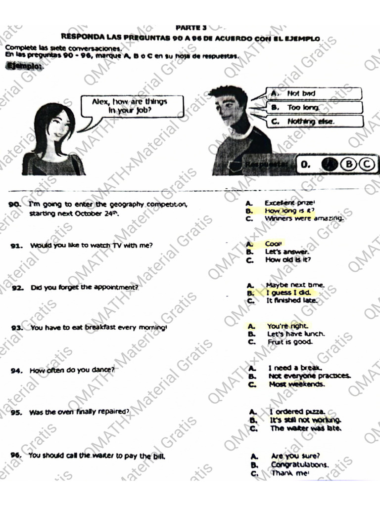 Inglés Qmath Regalo Cal A 2024 - 240818 - 130109 | PDF