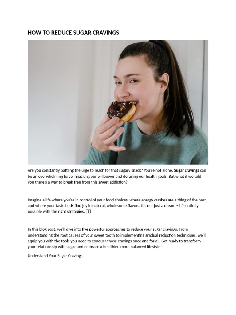 How To Reduce Sugar Cravings Blog | PDF | Sugar Substitute | Syrup