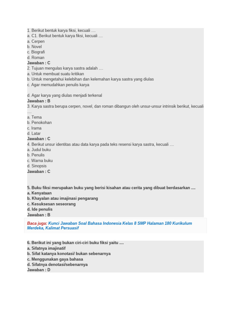 Soal Bindo Kls 8 | PDF