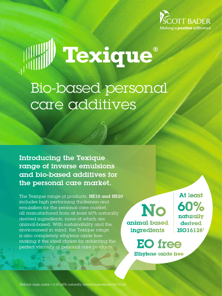 Texique Bio-Based Additives Overview | PDF | Emulsion | Soft Matter