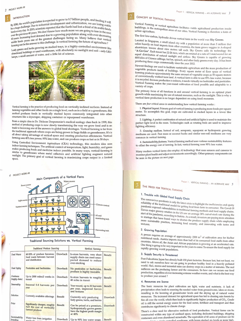 Sample Project Material On Vertical Farming | PDF