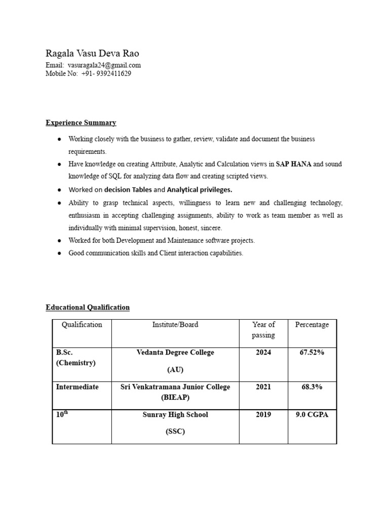 Resume Vasu.docx | PDF