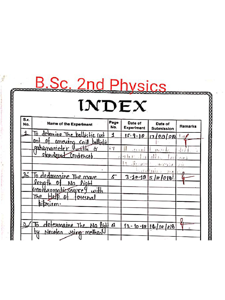 B.SC 2nd Semester Physics Practical File | PDF