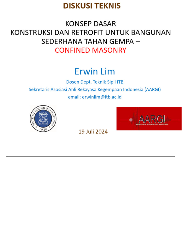 Erwin Lim Konsep Dasar Konstruksi Tahan Gempa Untuk Bangunan Sederhana ...