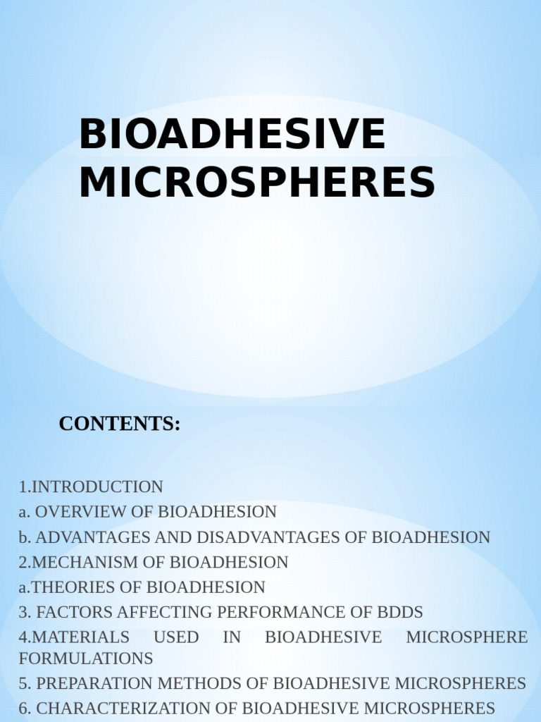Bioadhesive Microspheres 1 | PDF | Polymers | Chemical Bond