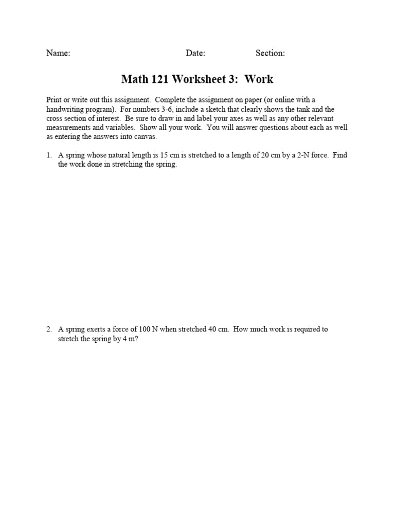 M121 WS 3 Work | PDF