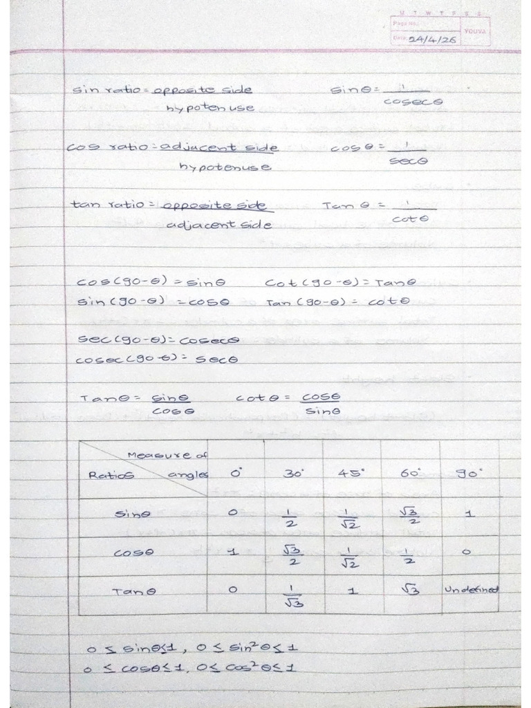 9th Math Formulas | PDF