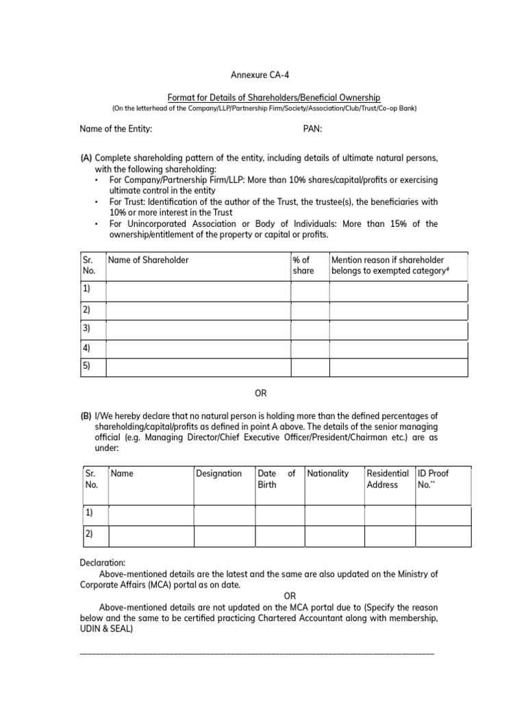 Annexure CA 4 | PDF | Corporations | Private Law