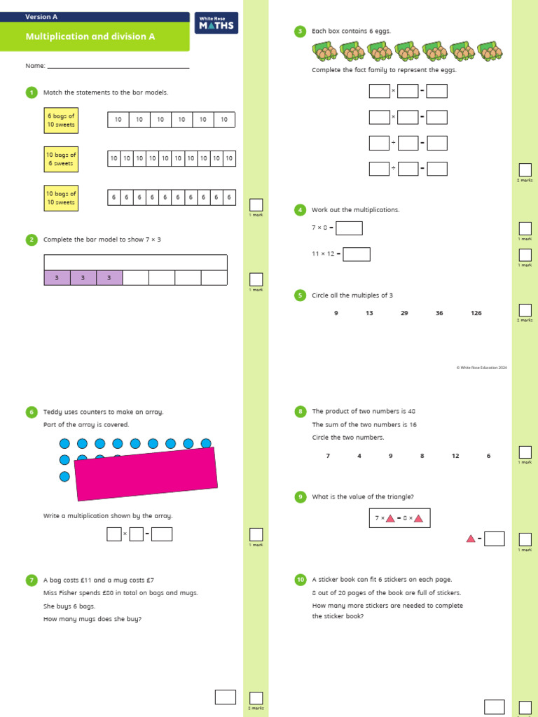 Y4 Autumn B4 EoB Assessment Version A | PDF | Elementary Mathematics
