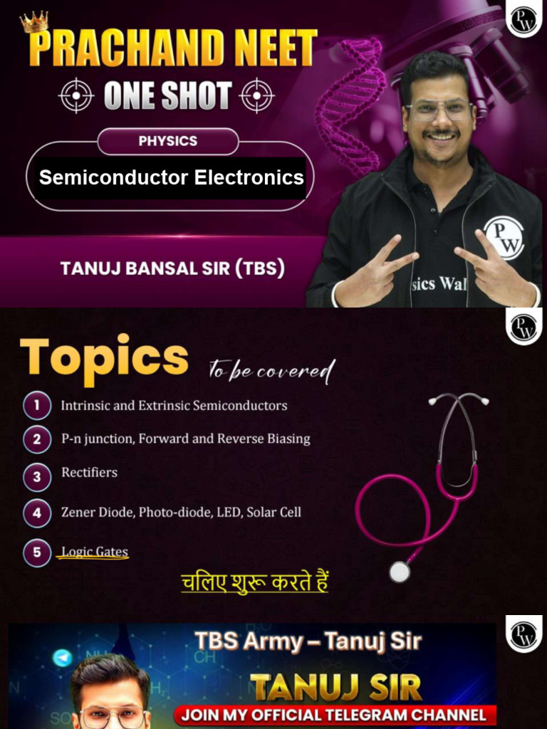 Semiconductor Electronics (One Shot) Class Notes | PDF