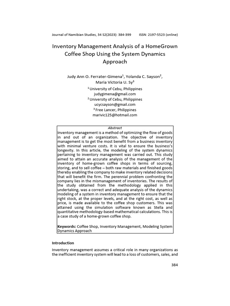 26 ICMCER 2023 BAN 0233+ +Inventory+Management+Analysis+of+a++ (1) AL 384 399 | PDF | Inventory