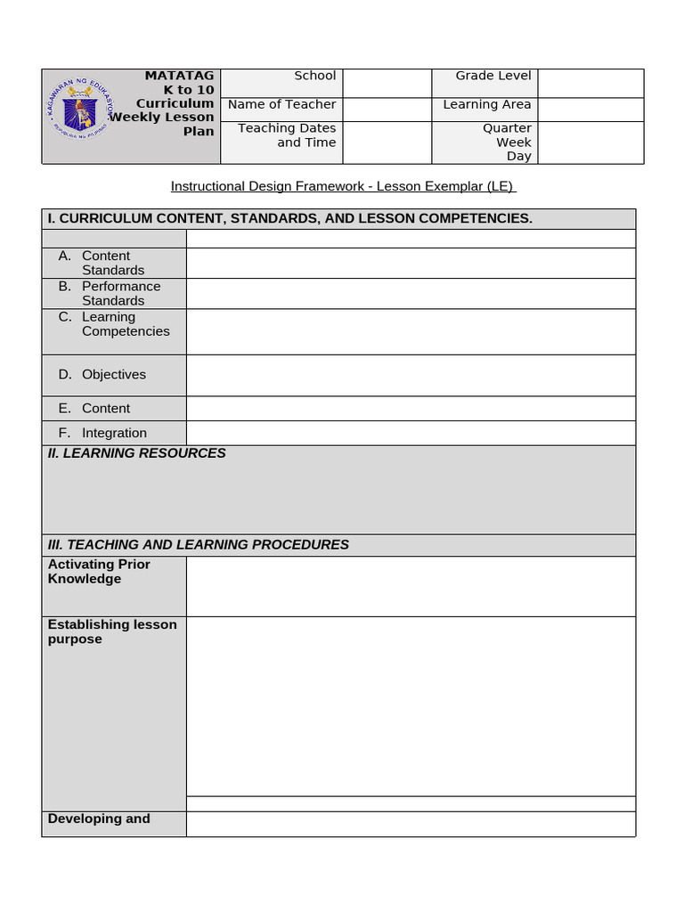Lesson Plan Template | PDF