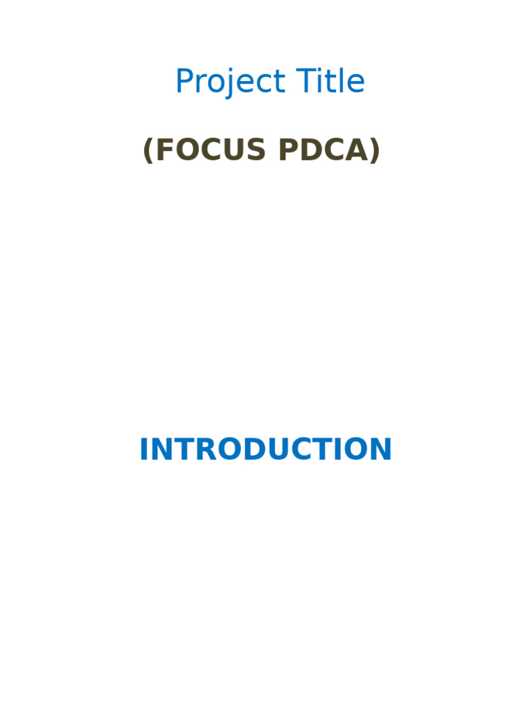 Focus-Pdca Format | PDF | Brainstorming | Methodology