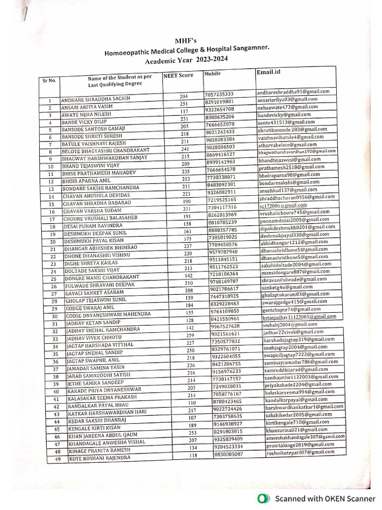 Student Enrollment List | PDF