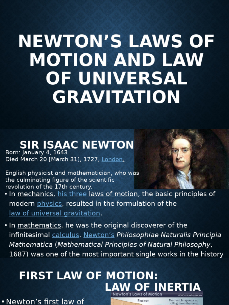 5 Newtons Laws of Motion | PDF | Gravity | Force