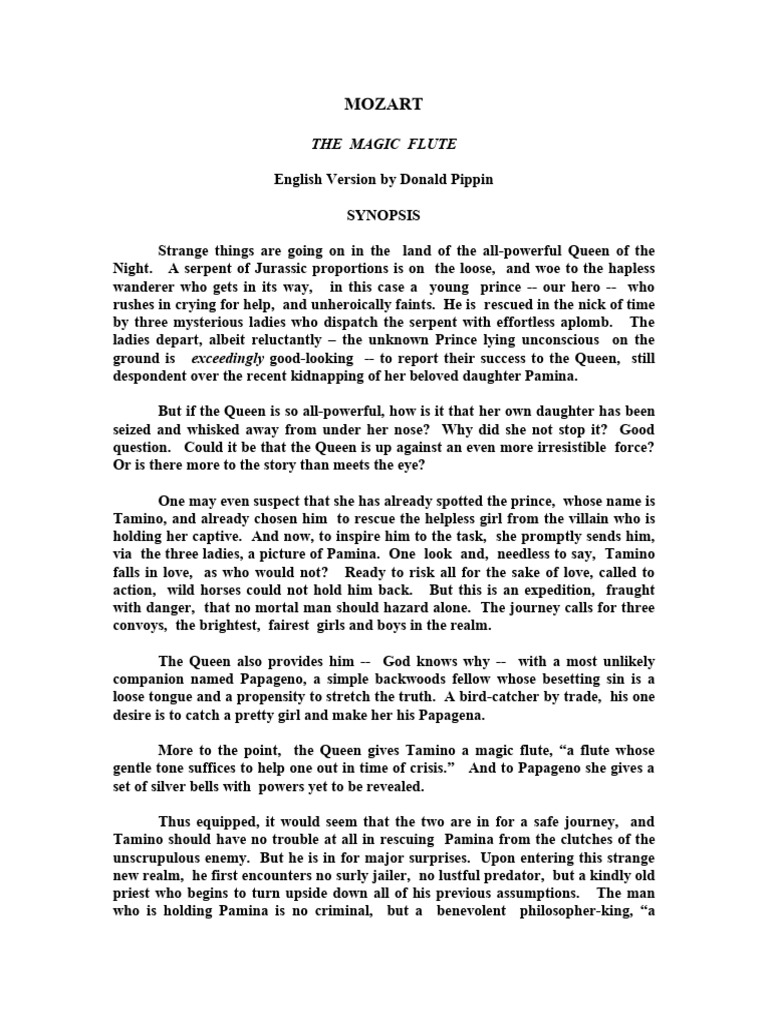 The Magic Flute PDF Inserts | PDF