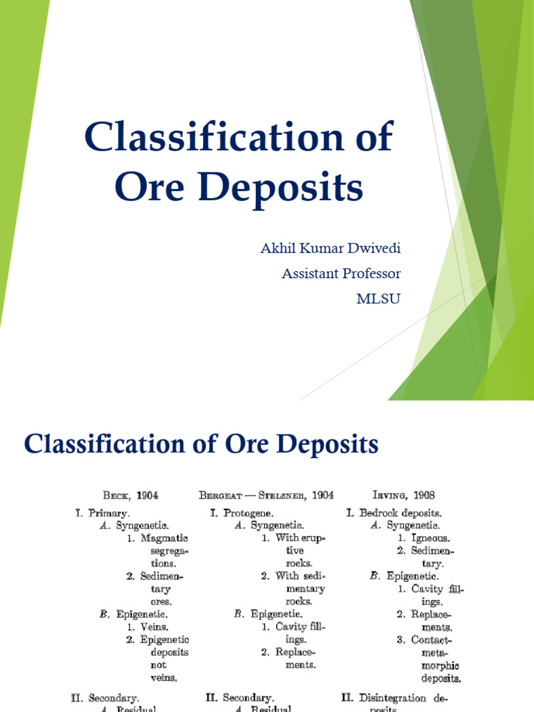 1892 - Classification of Ore Deposits | PDF