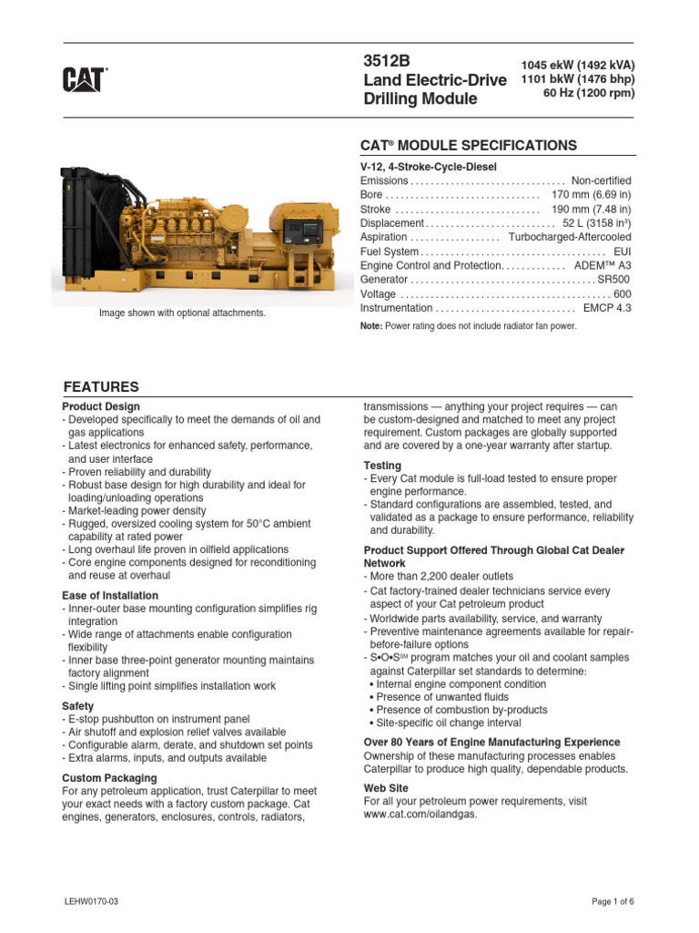 3512B Land Electric Drive Drilling Module 250610 103827 | PDF | Diesel Engine | Reliability ...