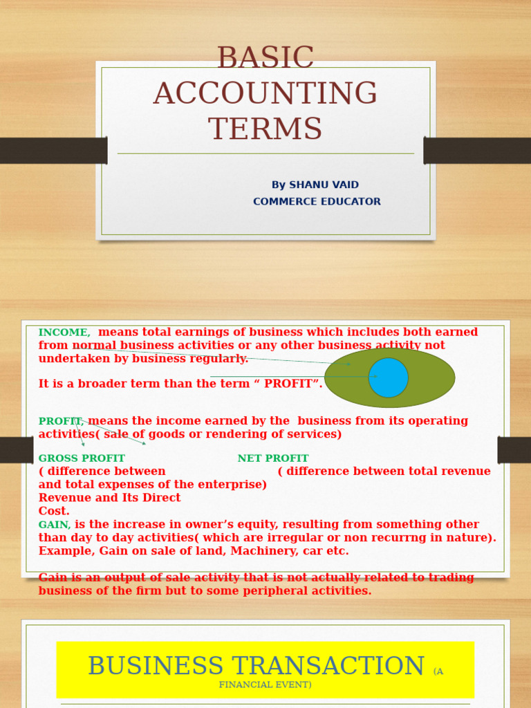 Xi, Accounts, Basic Accounting Terms | PDF | Debits And Credits | Expense