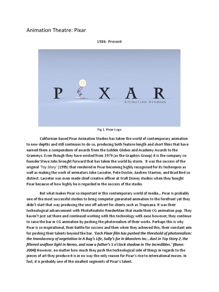 Animator Profile: Pixar | PDF | Pixar | Animation