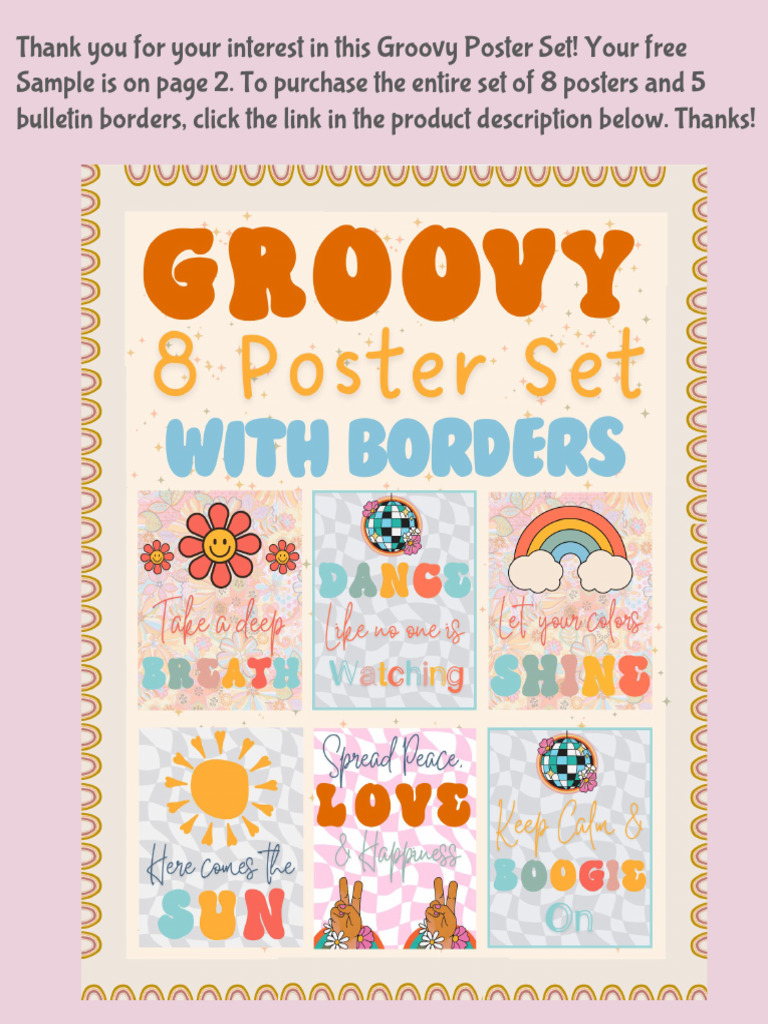 BacktoschoolGroovyRetroClassroomSchoolDcorPositivePosterSAMPLE 1 | PDF