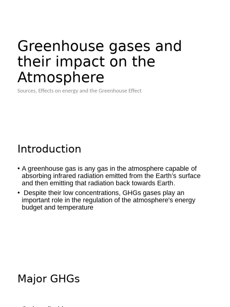 Greenhouse Gases: Sources and Effects | PDF