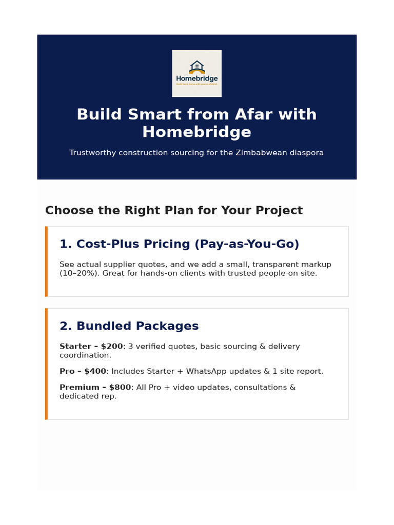Homebridge Pricing Sales Page With Logo CTA | PDF