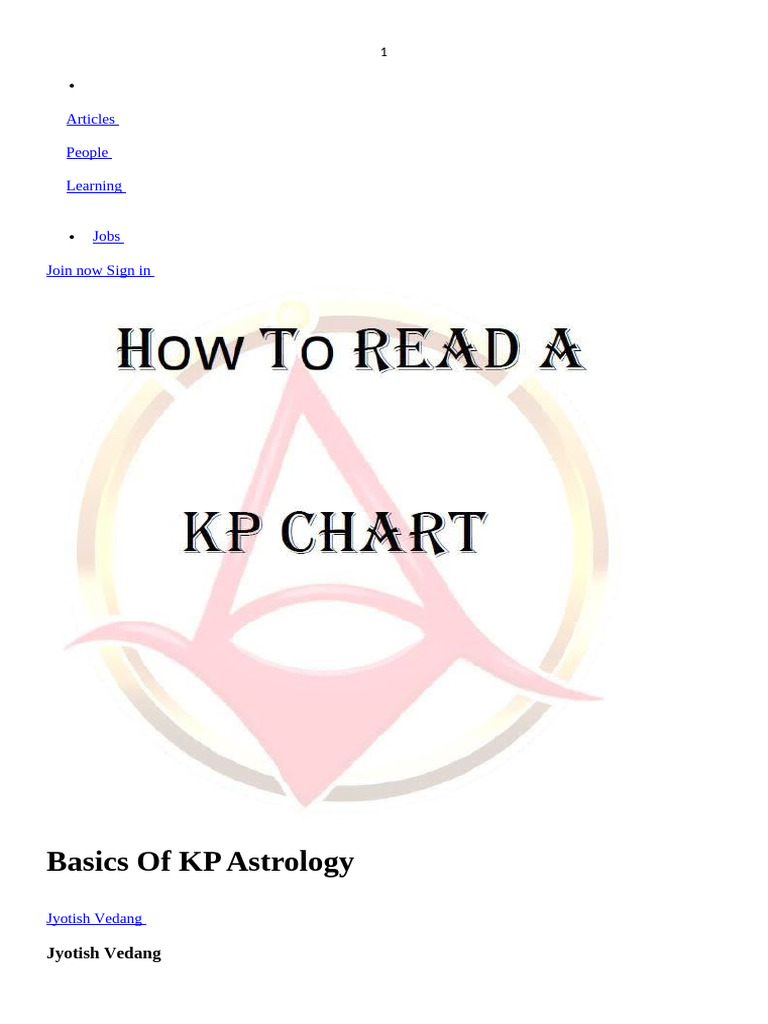 How To Read A KP Chart E | PDF | Planets In Astrology