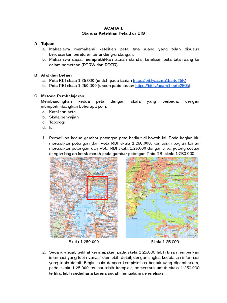 Acara 1 Modul Praktikum Kartografi 2024 | PDF