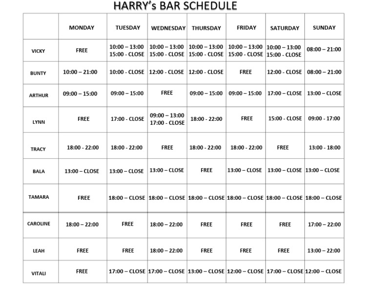 Harys Schedule 22-10-2024 | PDF