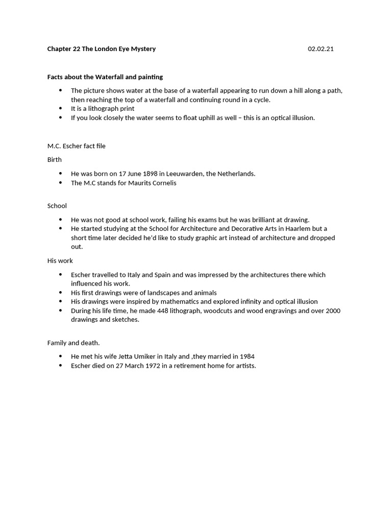 Chapter 22 The London Eye Mystery | PDF