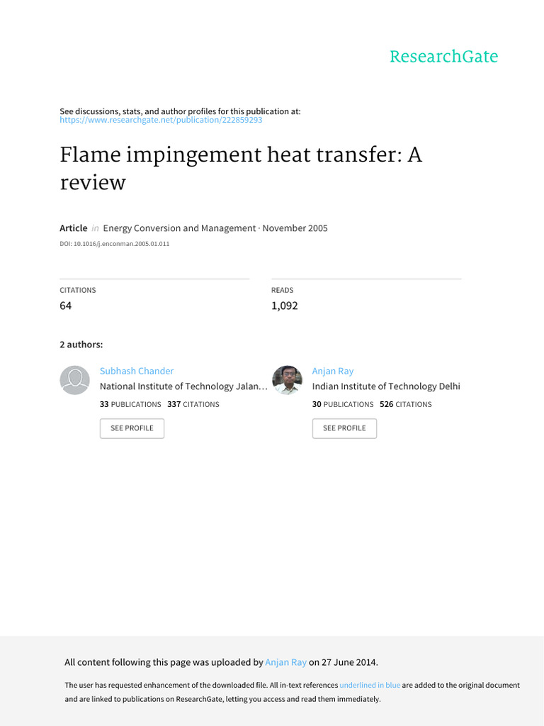 04 Flame Impingement in Heat Transfer | PDF | Fuels | Combustion