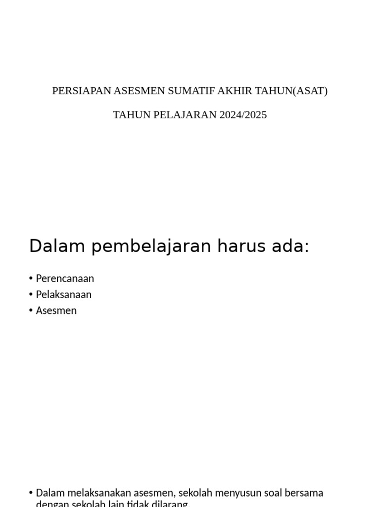 Persiapan Asat 2025 | PDF