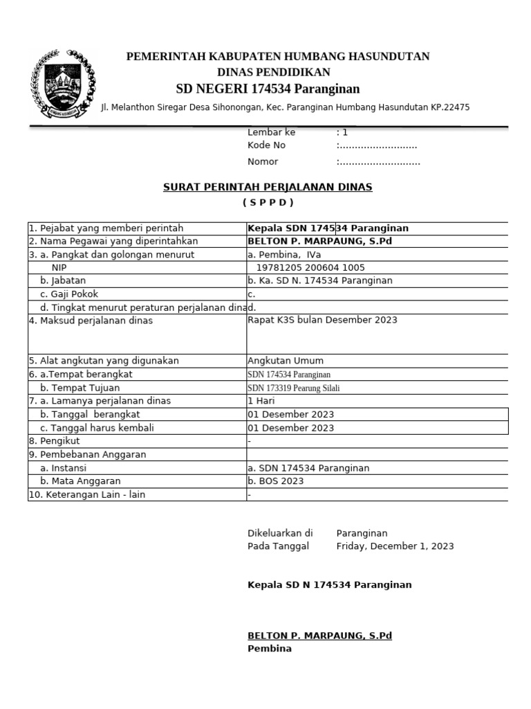 SPPD K3S Sem 2 Marpaung 2023 | PDF